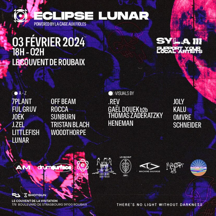 Agenda Roubaix - Eclipse Lunar: Support Your Local Artists III